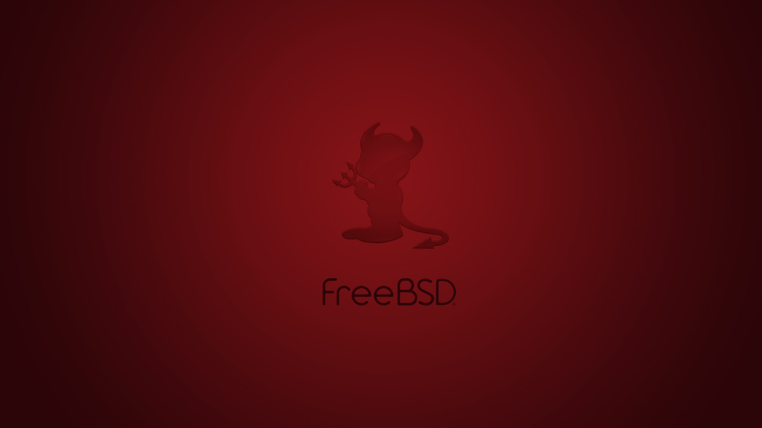 Download FreeBSD themed wallpaper with BSD daemon on dark red