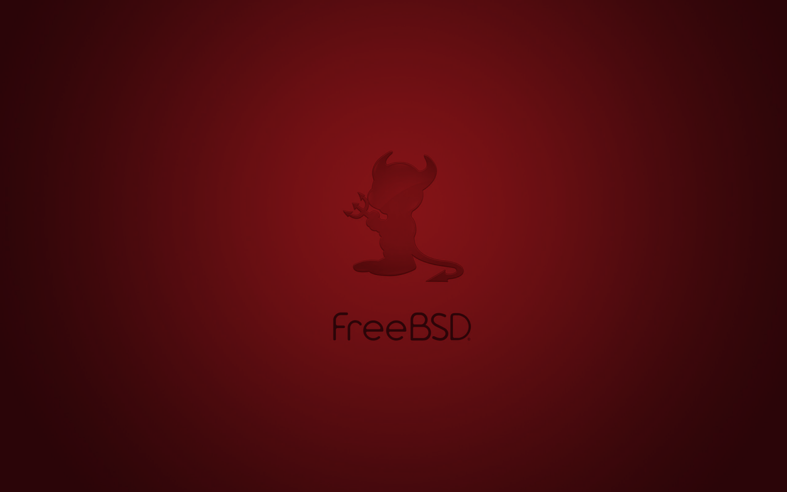 Download FreeBSD themed wallpaper with BSD daemon on dark red