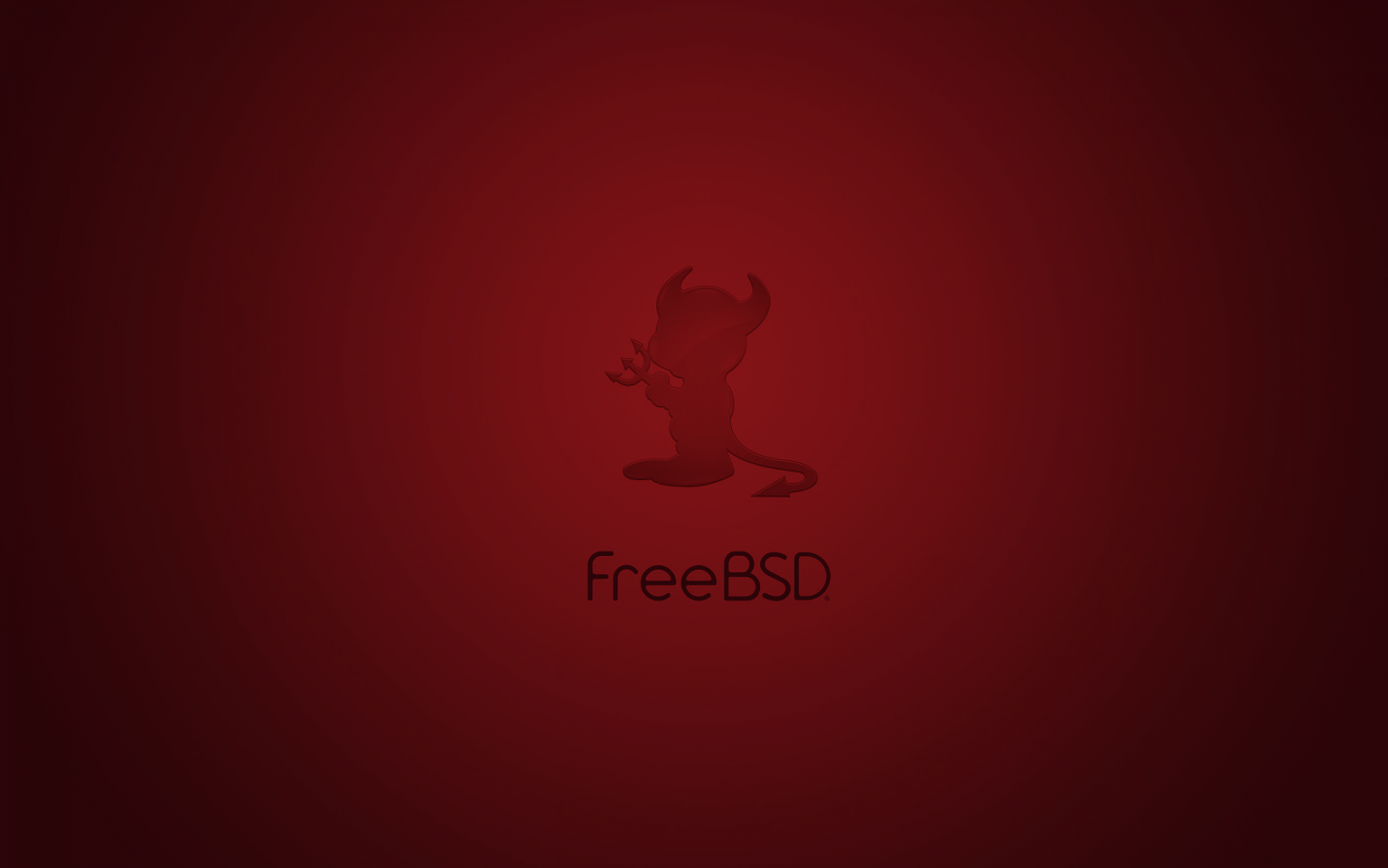 Download FreeBSD themed wallpaper with BSD daemon on dark red