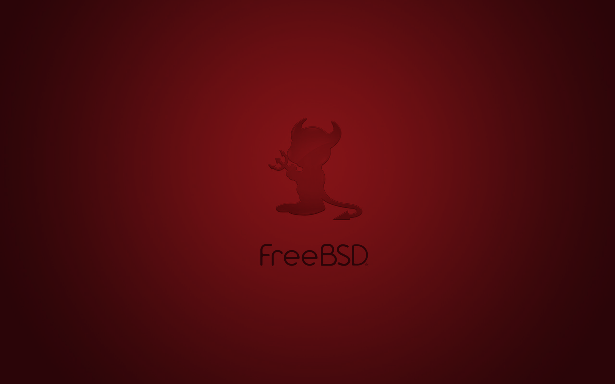 Download FreeBSD themed wallpaper with BSD daemon on dark red