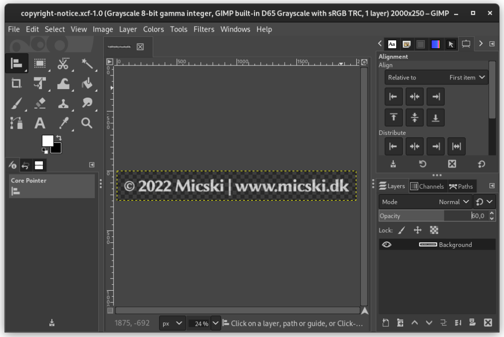 How to add transparent copyright notice to pictures with ImageMagick